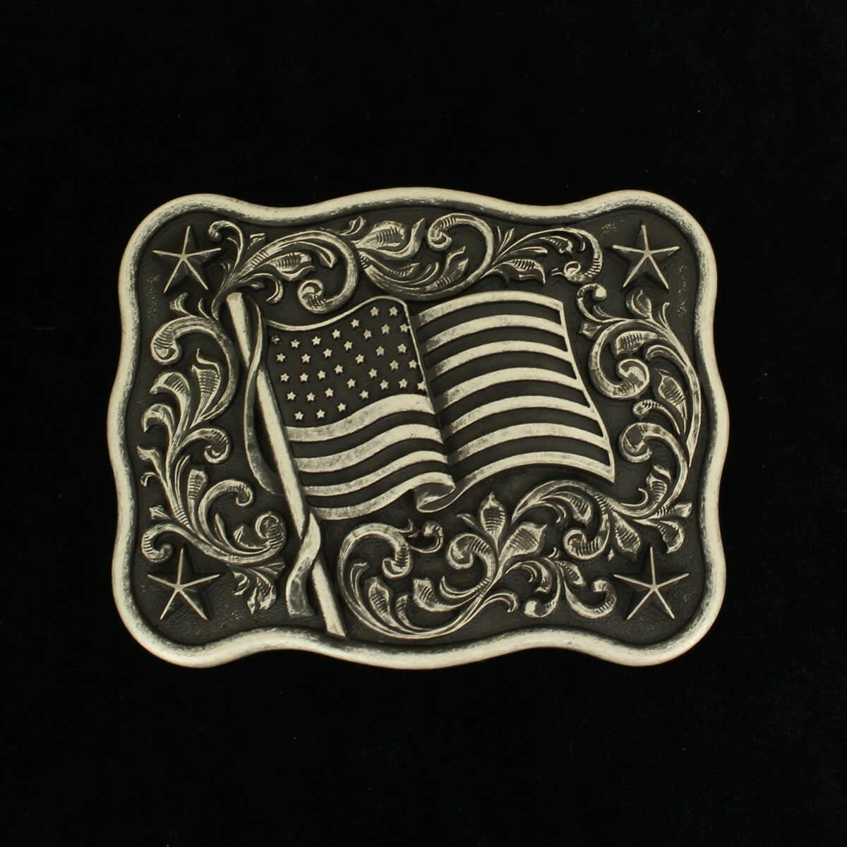 NOCONA BLACK & SILVER USA FLAG BUCKLE 37406 – Corral Western Wear