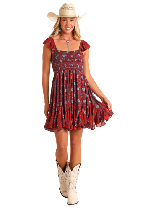 Rock & Roll Women's Floral Godet Mini Dress | Corral Western Wear
