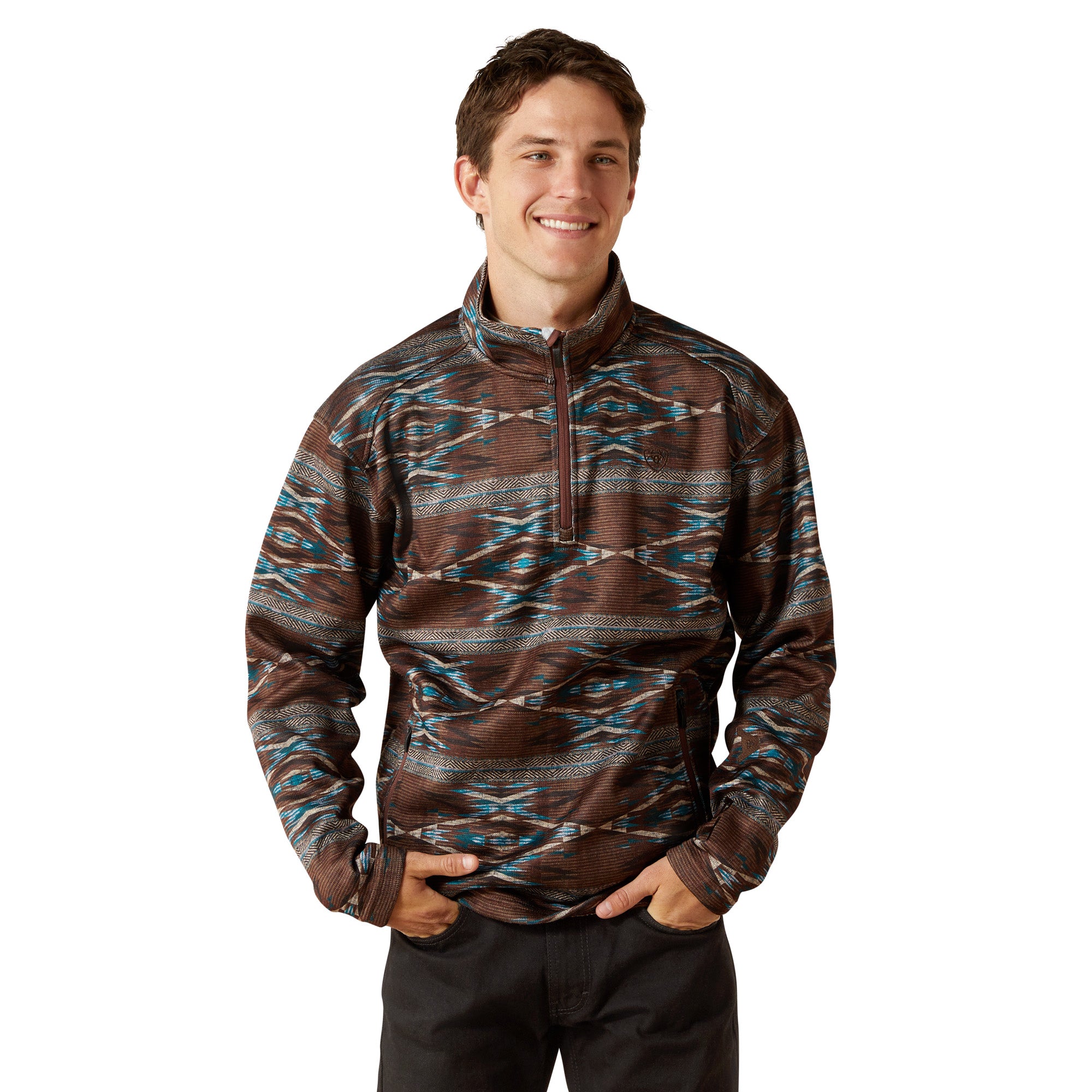 Ariat Men's Caldwell Logo 1/4 Zip Sweater 10062620 | Corral Western Wear