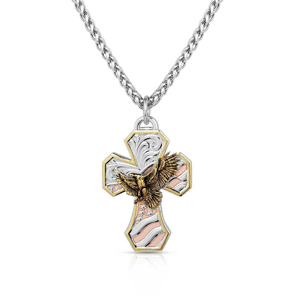 MONTANA SS HIGH PRAISE CROSS NECKLACE AMNC5675 – Corral Western Wear