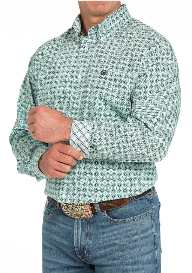 Cinch Men's Turquoise Print Shirt MTW1105930 | Corral Western Wear