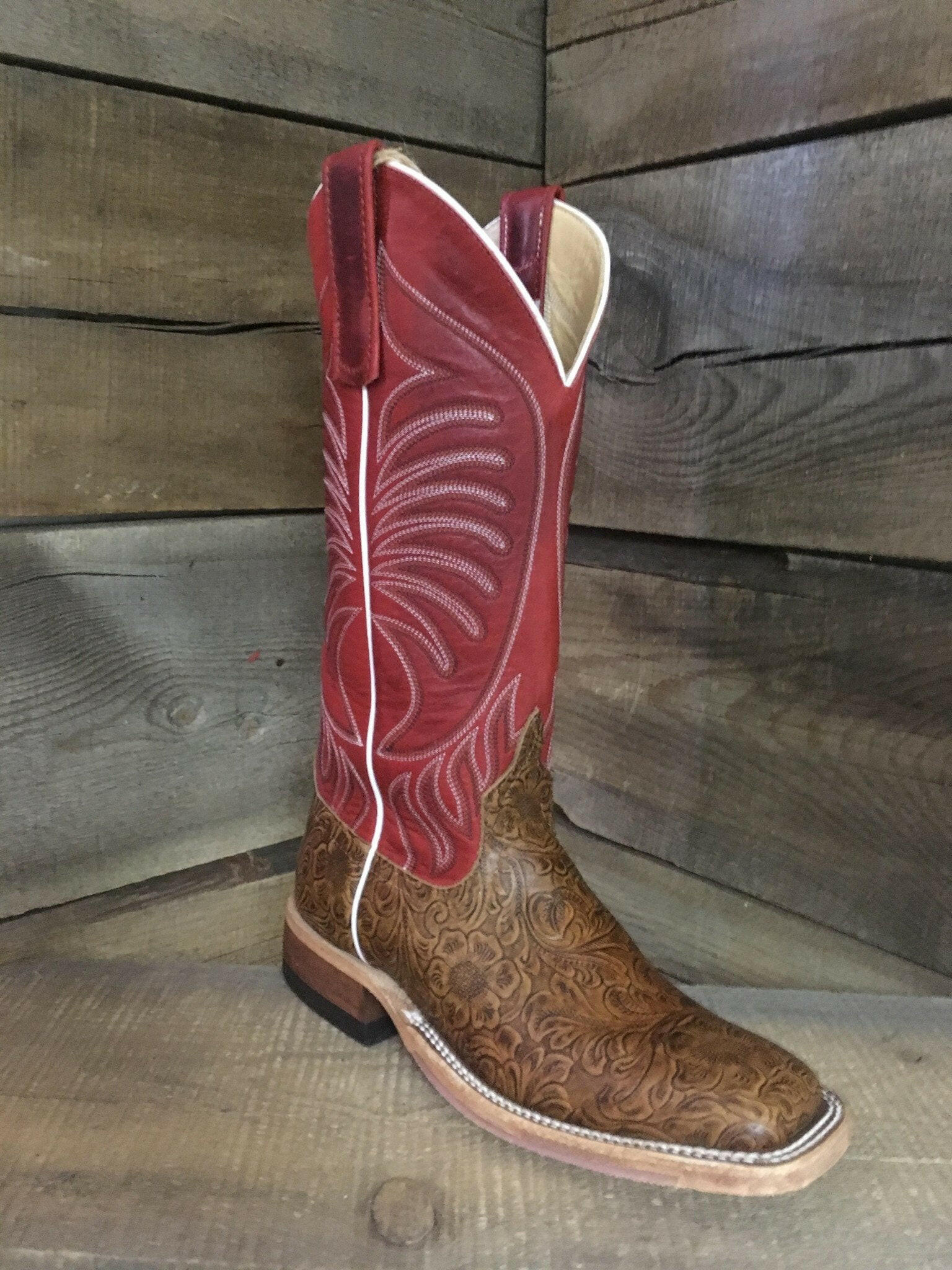 Anderson Bean Tooled Red Fools Gold Boot 329760 – Corral Western Wear