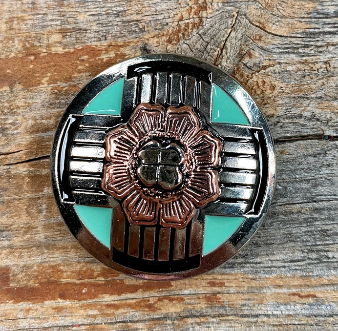 Rodeo Drive 1" Turquoise Copper Flower Concho | Corral Western Wear