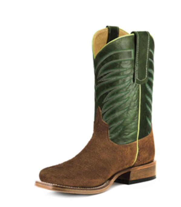 Anderson Bean Kid's Tan Suede Green Boot | Corral Western Wear