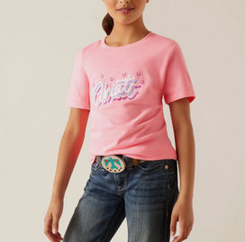 Ariat Girl's Pink Graphic Tee 10047907 | Corral Western Wear