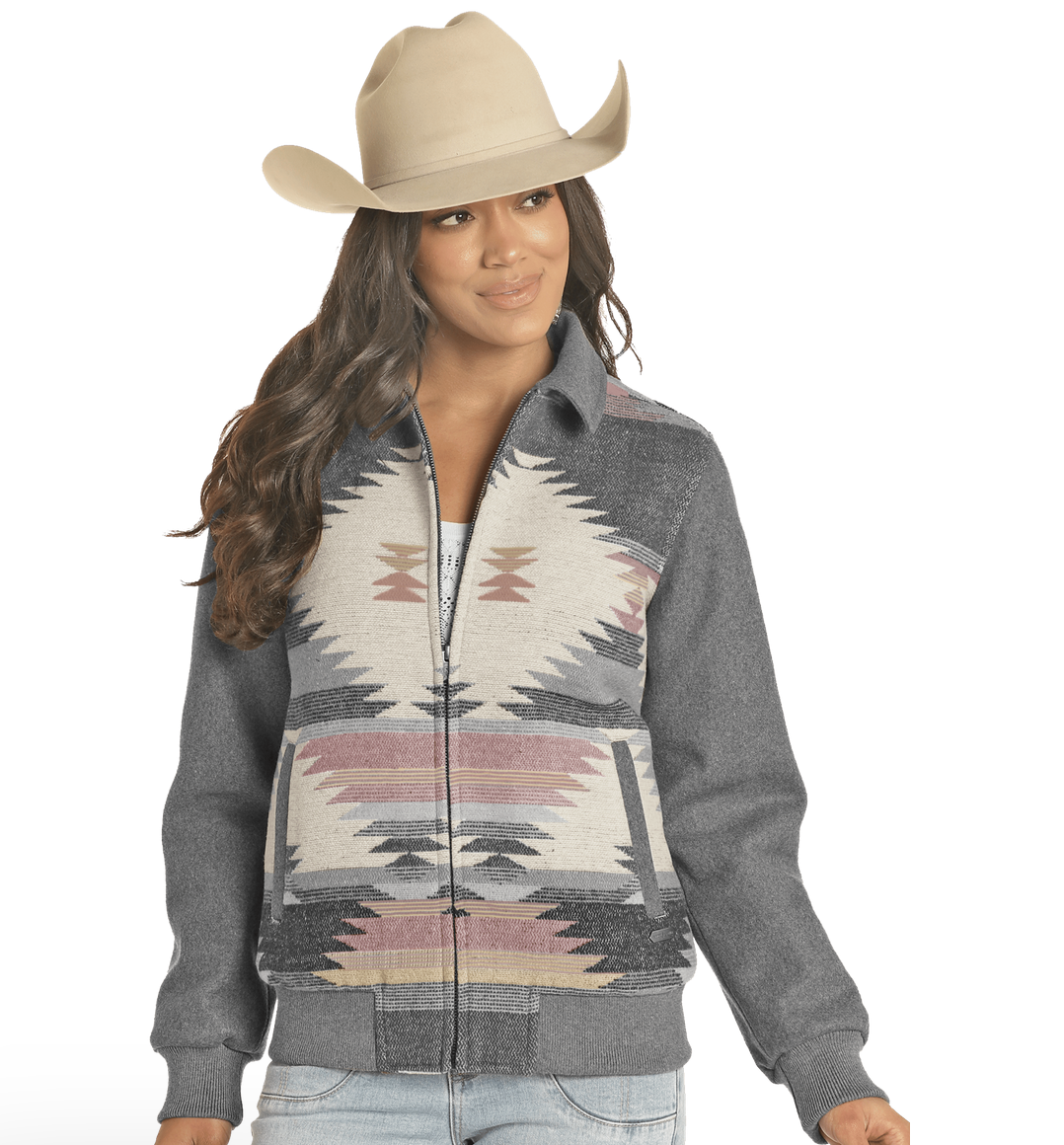 Powder River Women's Wool Bomber Jacket dw92c04124 C4 | Corral Western Wear